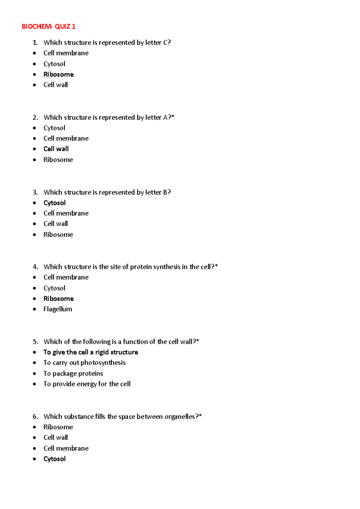 Biochemistry Quiz 1 - BIOCHEM- QUIZ 1 Which structure is represented by ...
