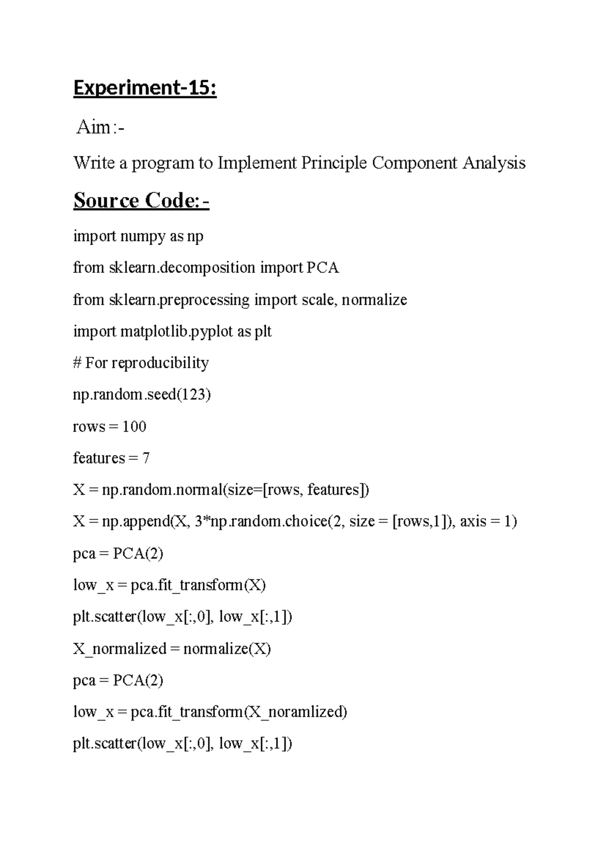 Experiment 15 - programs - Experiment-15: Aim:- Write a program to ...
