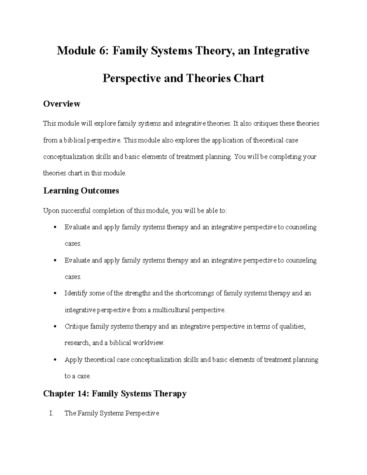 Module 6 - Week 6: Family Systems Theory & Integrative Perspectives ...
