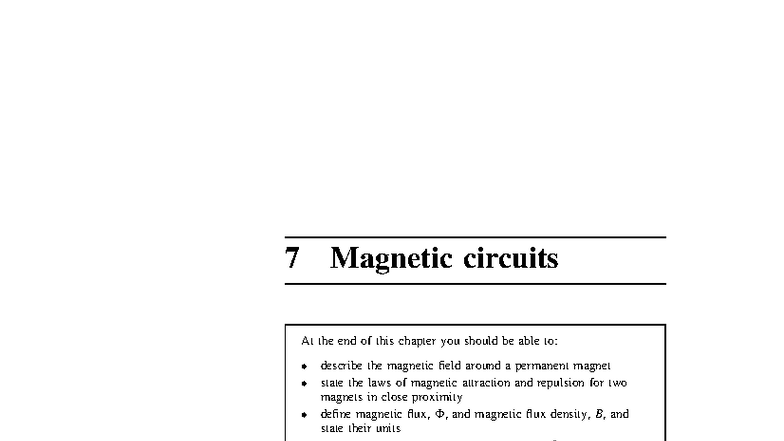 Magnetic Circuits and Electromagnetism: EE 101 Lecture Notes - Studocu