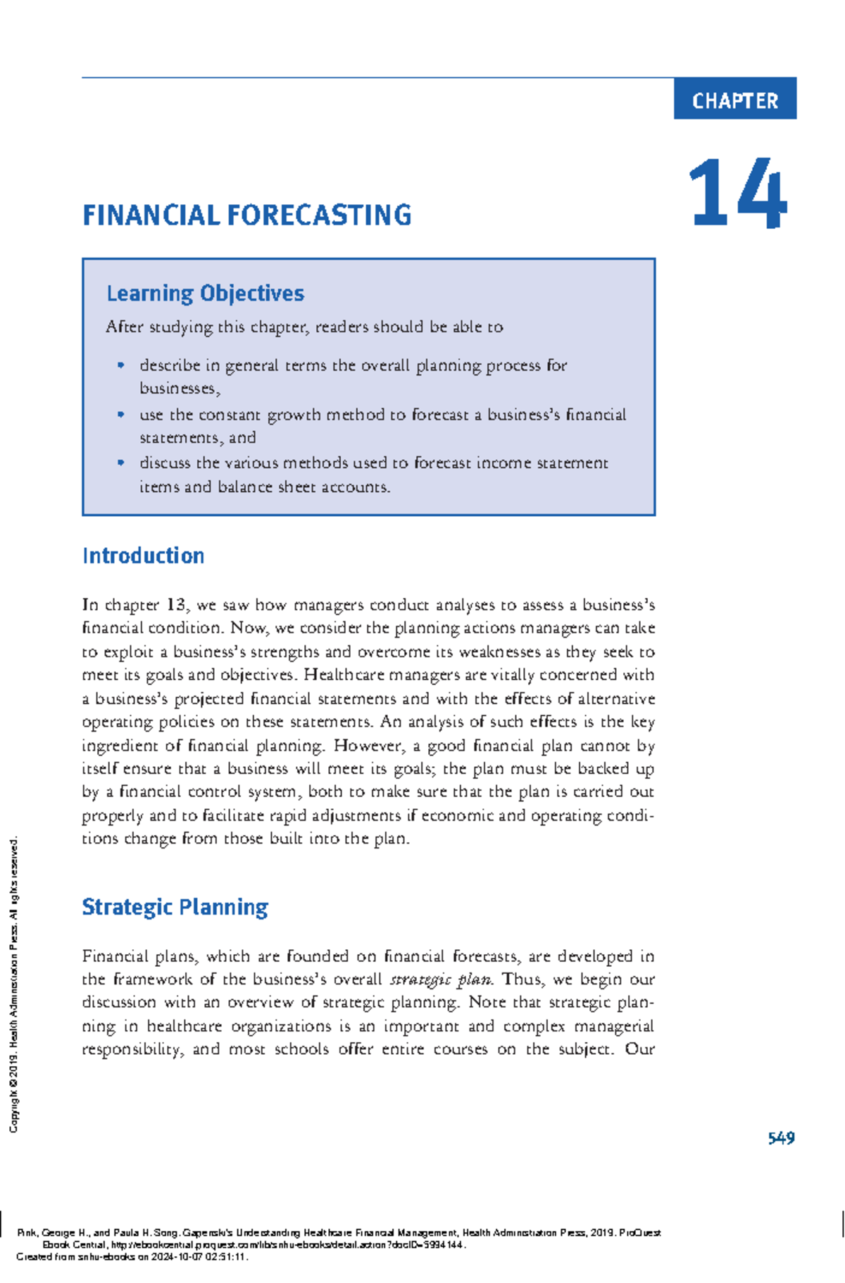 HCM-400 Chapter 14 - summaries on course materials - CHAPTER 549 ...