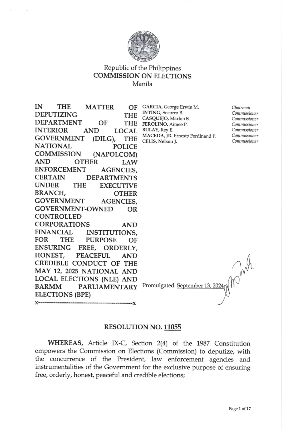 COMELEC Resolution No. 11057: Liquor Ban Rules for May 2025 Elections ...