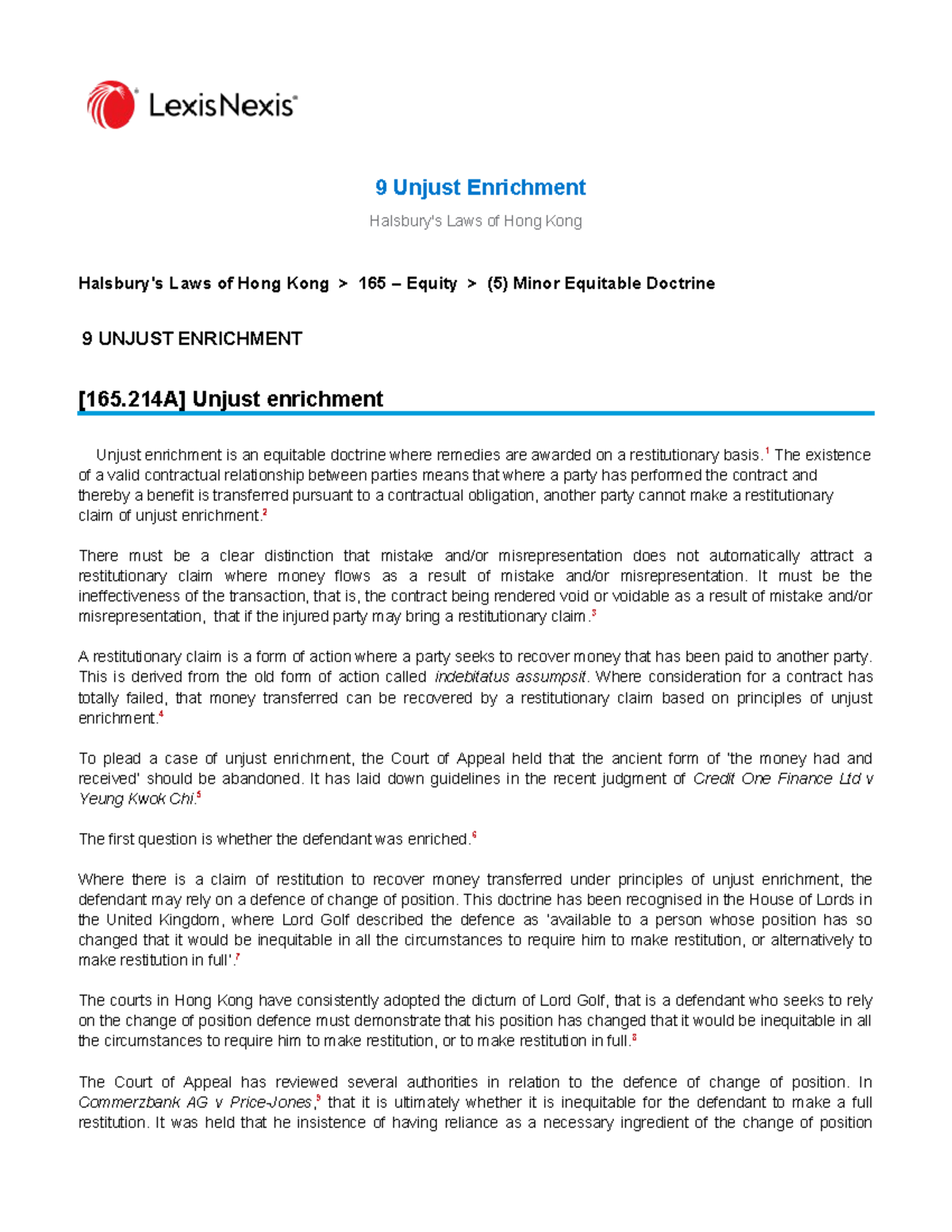 Unjust Enrichment - A Study of Its Equitable Principles and ...