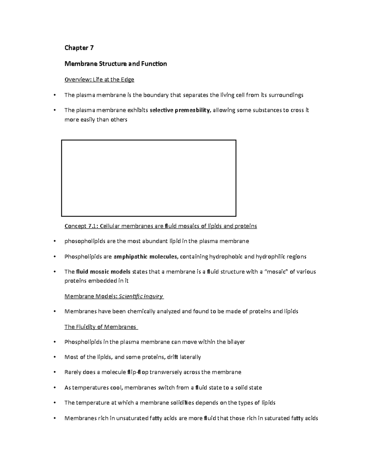 Chapater 7 guided notes - Chapter 7 Membrane Structure and Function ...