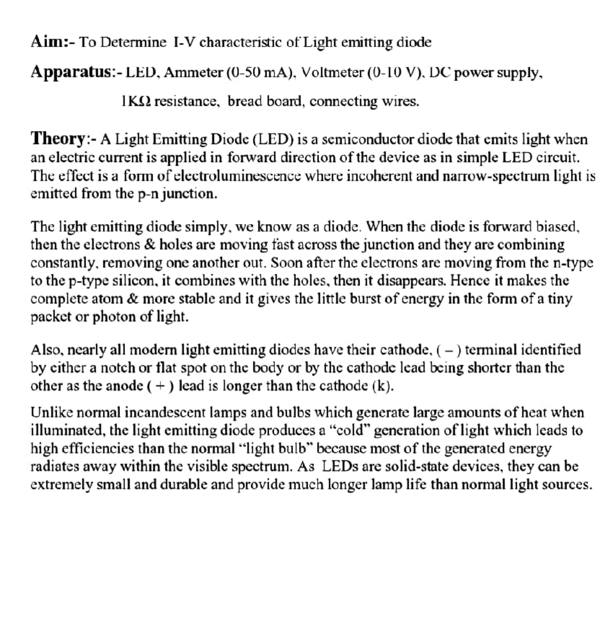 LED Characteristics and Planck's Constant - BBS01T1002 - Studocu