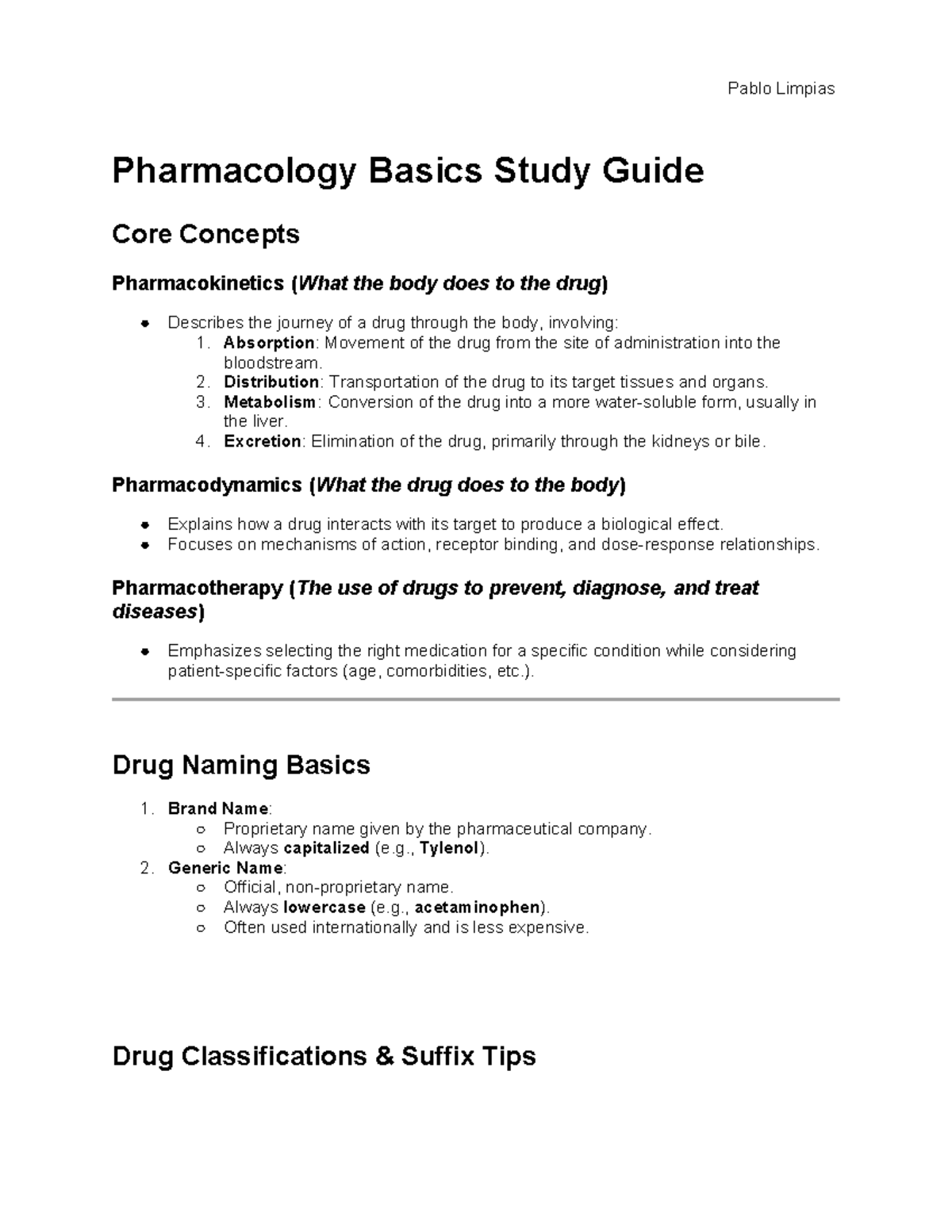 Patho Pharm Final Exam Study Guide: Key Concepts and Pharmacology - Studocu
