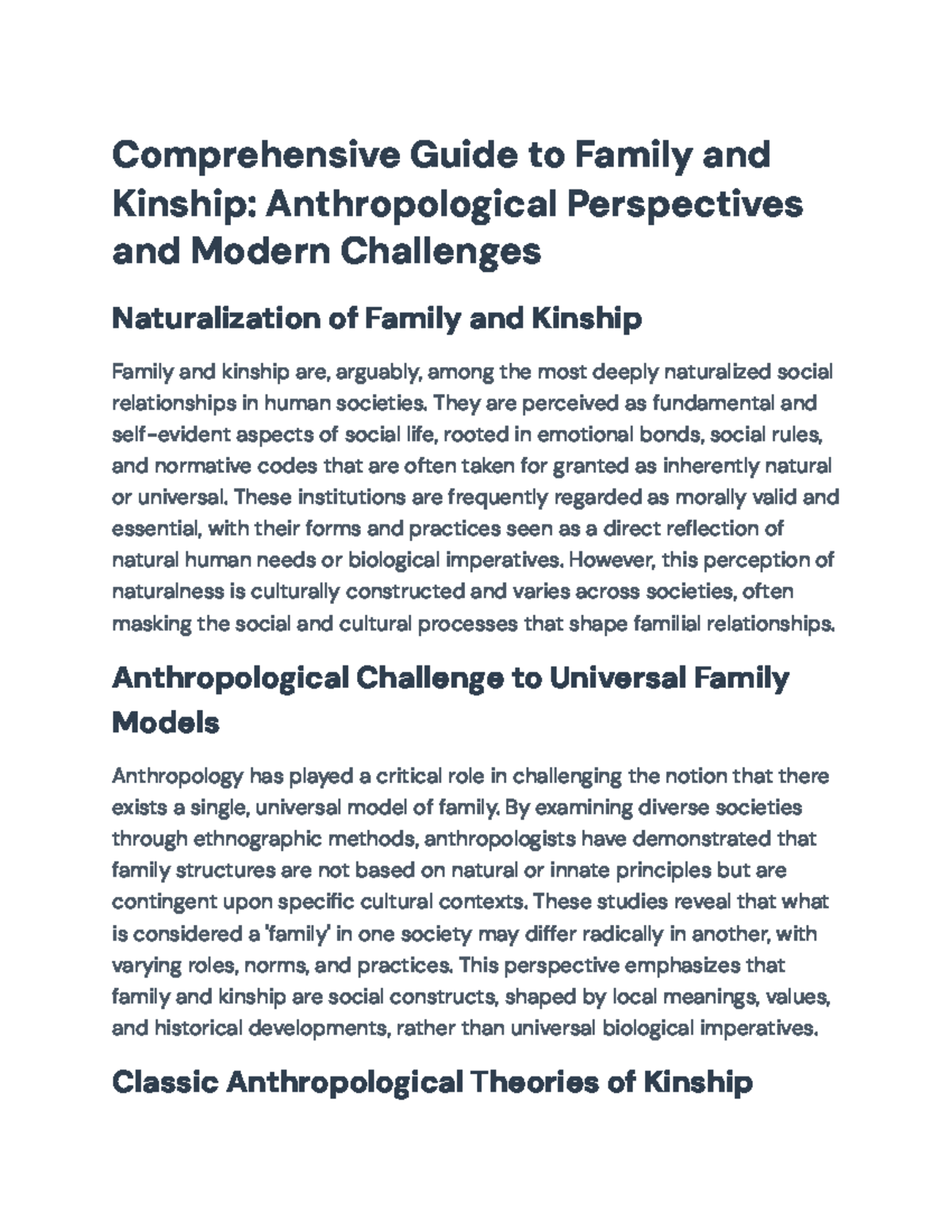 Comprehensive Guide to Family & Kinship: Anthro Perspectives & Issues ...