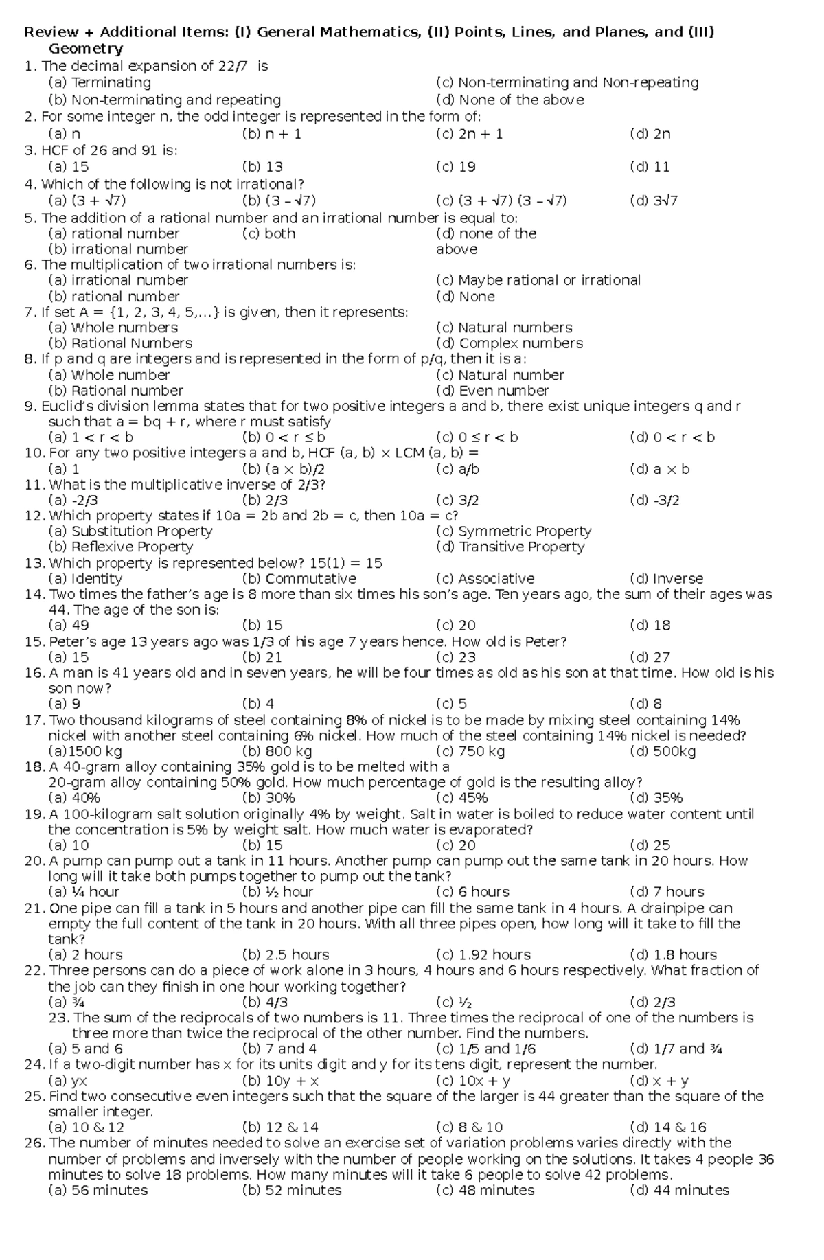 Mathematics-MELCs - MELCS guide - Grade Level: Grade 1 Subject ...