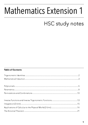 V1.3 Projectile Motion: EXT1 Stage 6 Vectors Exam Notes - Studocu