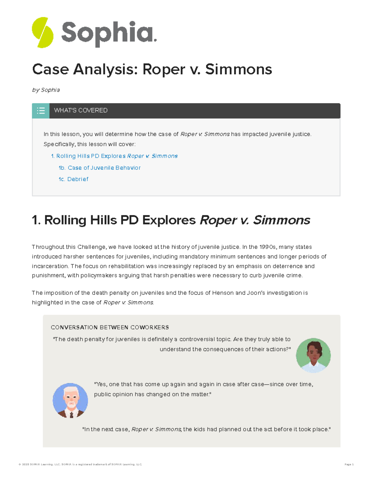 Case Study: Roper v. Simmons and Its Impact on Juvenile Justice - Studocu