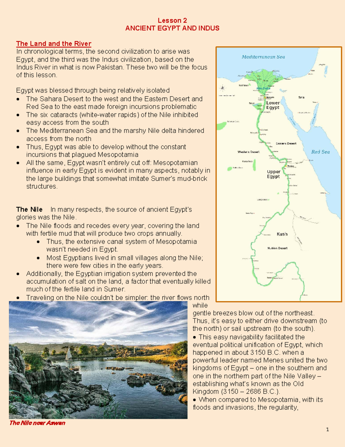 Lesson 2: Ancient Egypt and Indus Civilizations Overview (HIST 101 ...