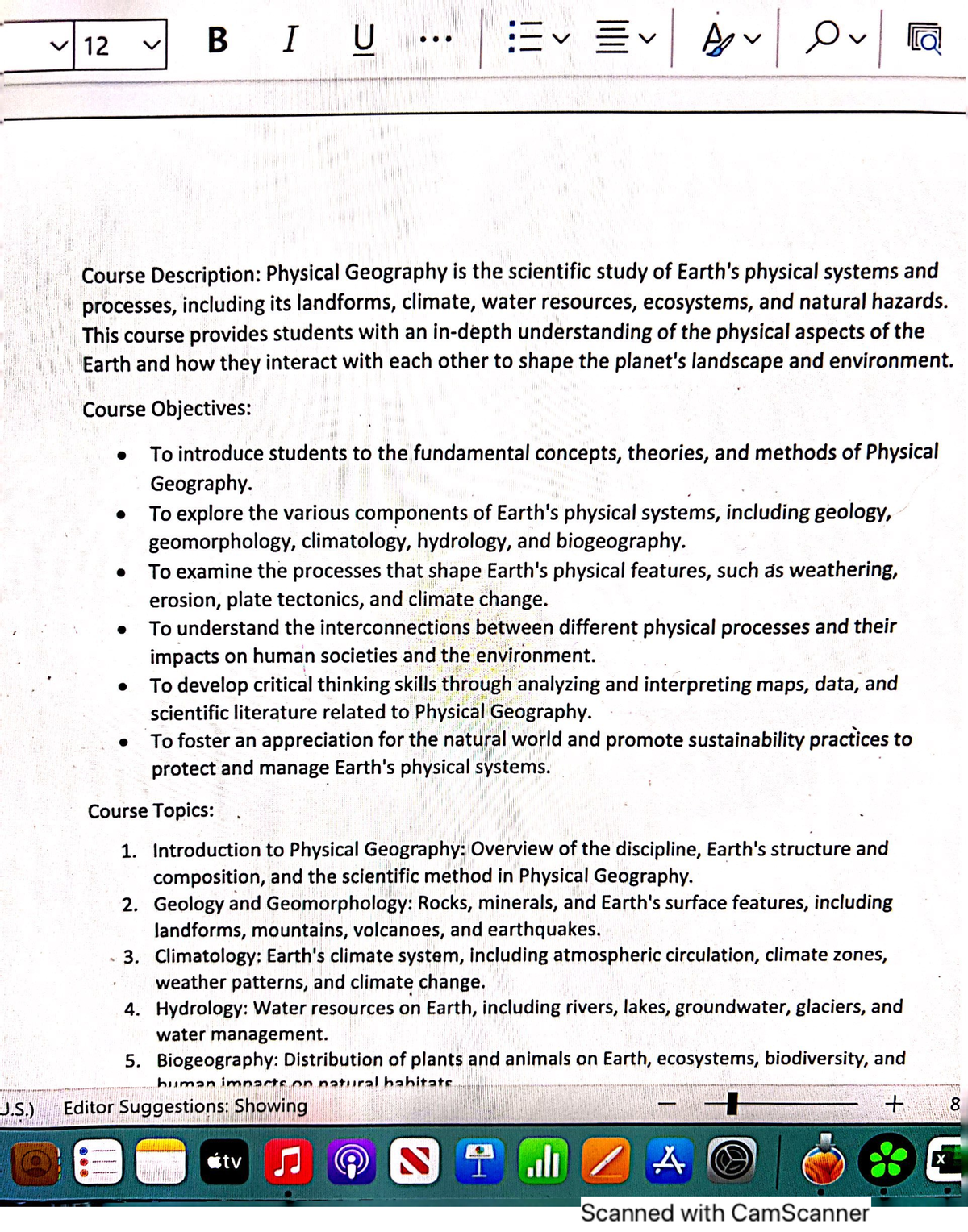 GEO 101: Overview, Objectives & Outcomes of Physical Geography Course ...