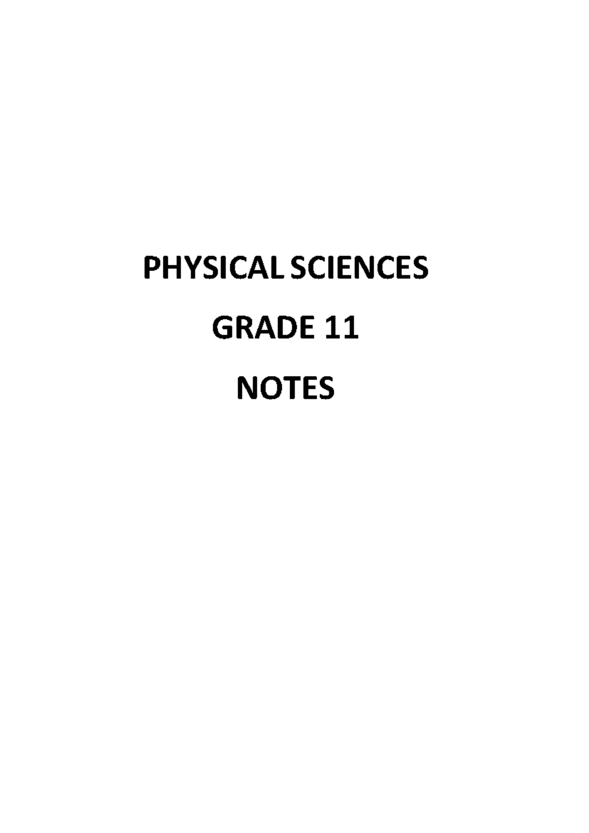 Grade 11 Physical Sciences Notes: Vectors and Newton’s Laws - Studocu
