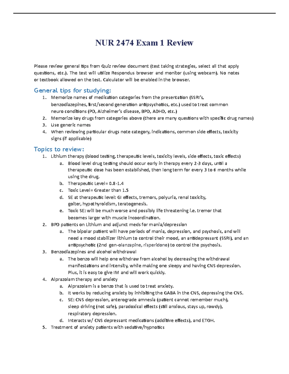 NUR 2474 Exam 1 Review Exam graded - NUR 2474 Exam 1 Review Please ...