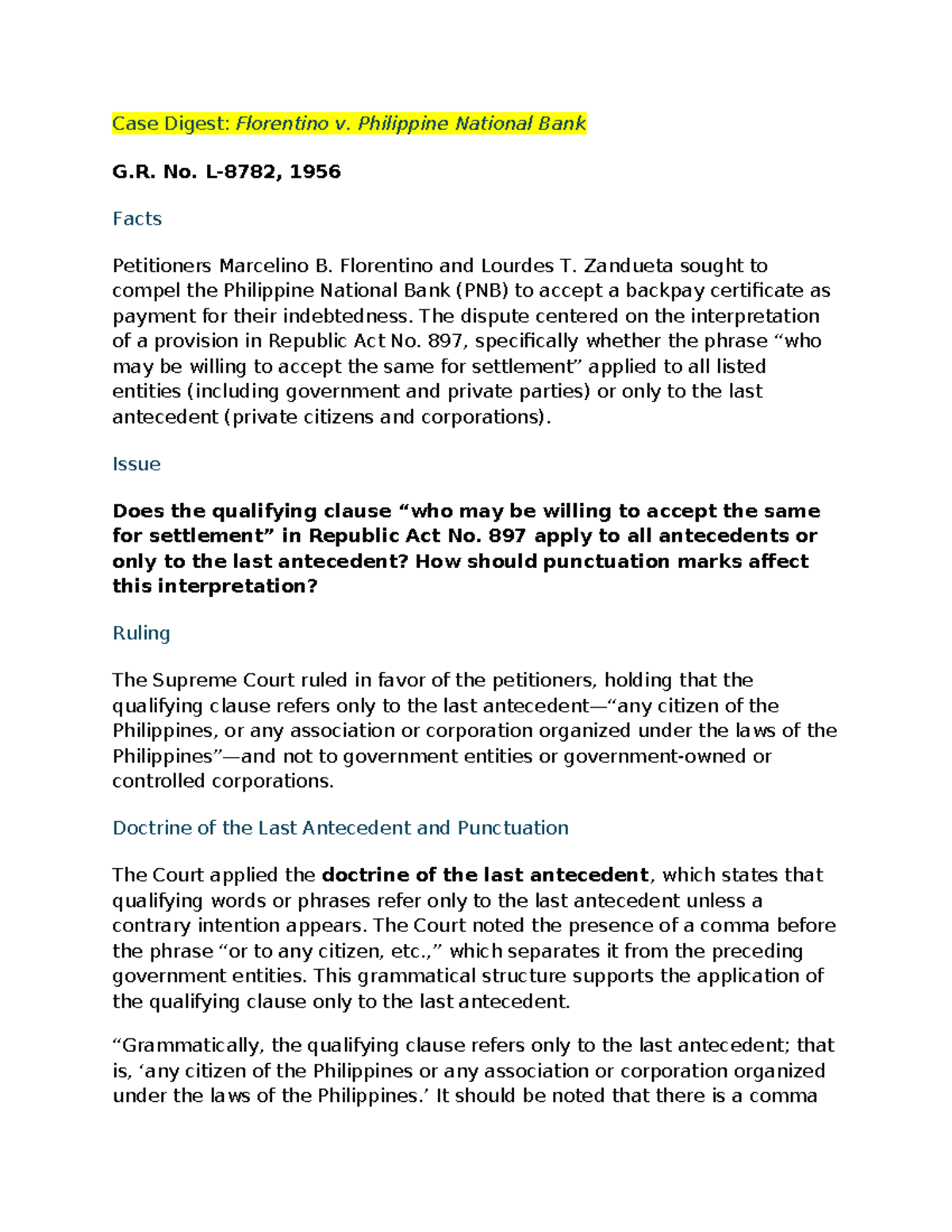 Statutory Construction Lecture Notes - SEPT 24 - Studocu