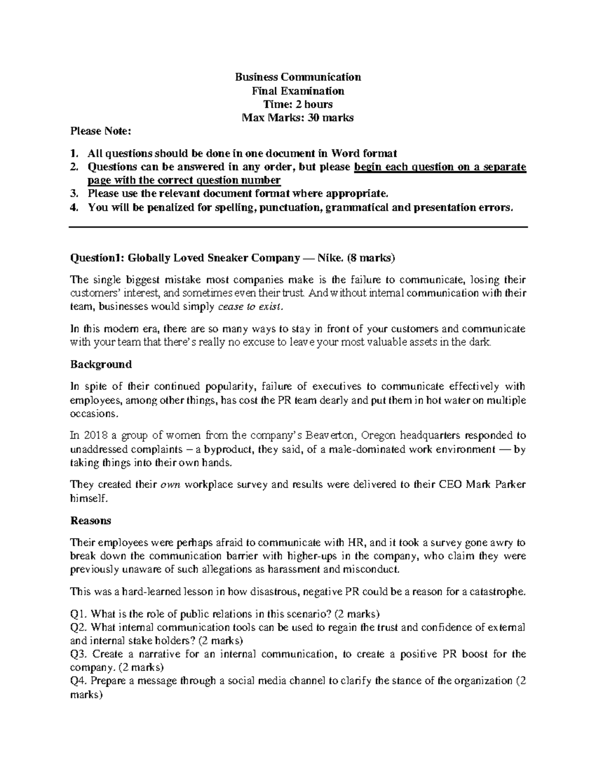 BC Business Communication Final Exam Spring 2021: Comprehensive Guide ...