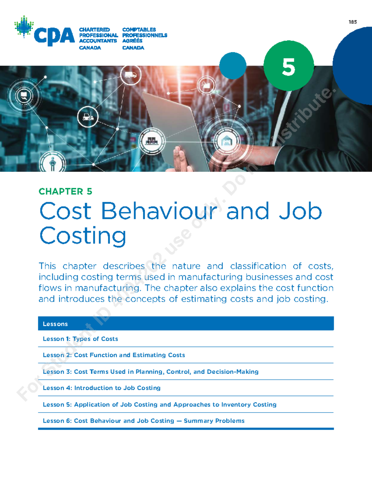 MA Chapter 5: Cost Behaviour and Job Costing Overview - Studocu