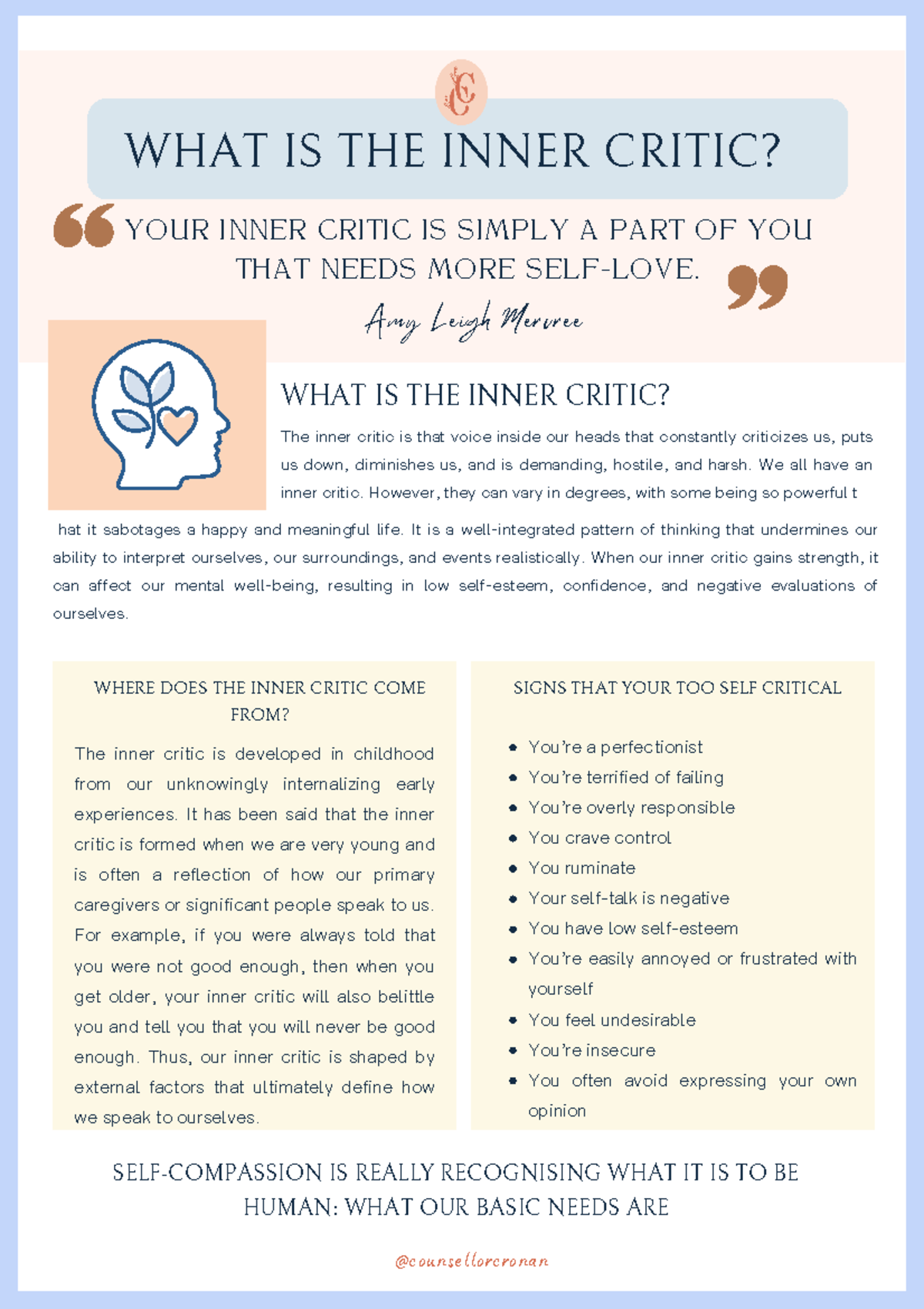 Inner Critic Awareness Handouts: Understanding & Overcoming It - Studocu