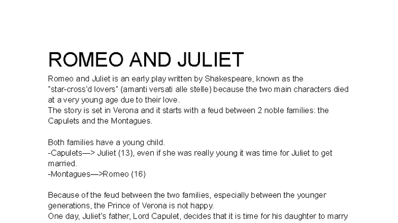 ROMEO AND JULIET (ENG 101) Plot Summary and Analysis - Studocu