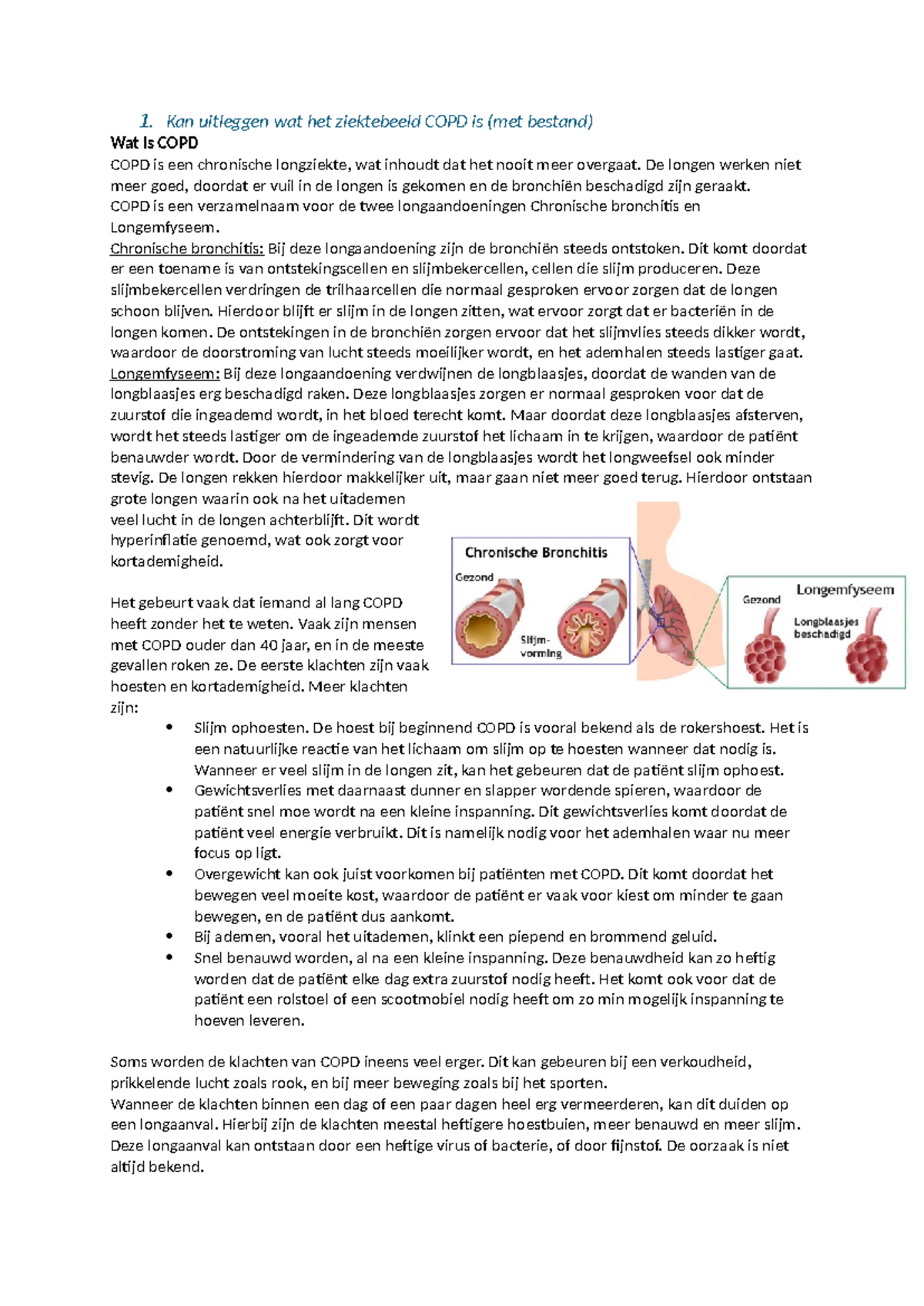 COPD Casus Week 3: Uitleg, Behandeling en Belangrijke Richtlijnen ...