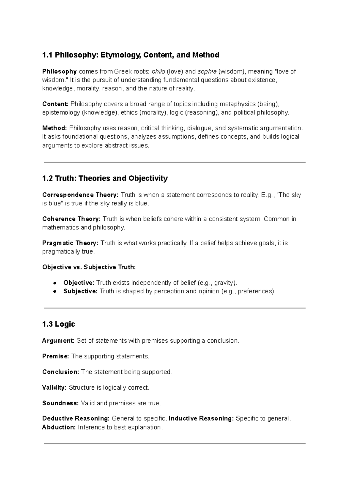 Philosophy Final Exam Notes: Key Concepts and Theories - Studocu