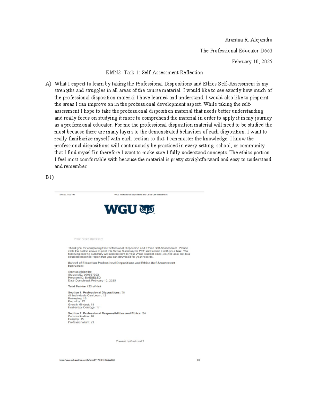 TASK 1- PASSED FIRST TRY - Arantxa R. Alejandro The Professional ...