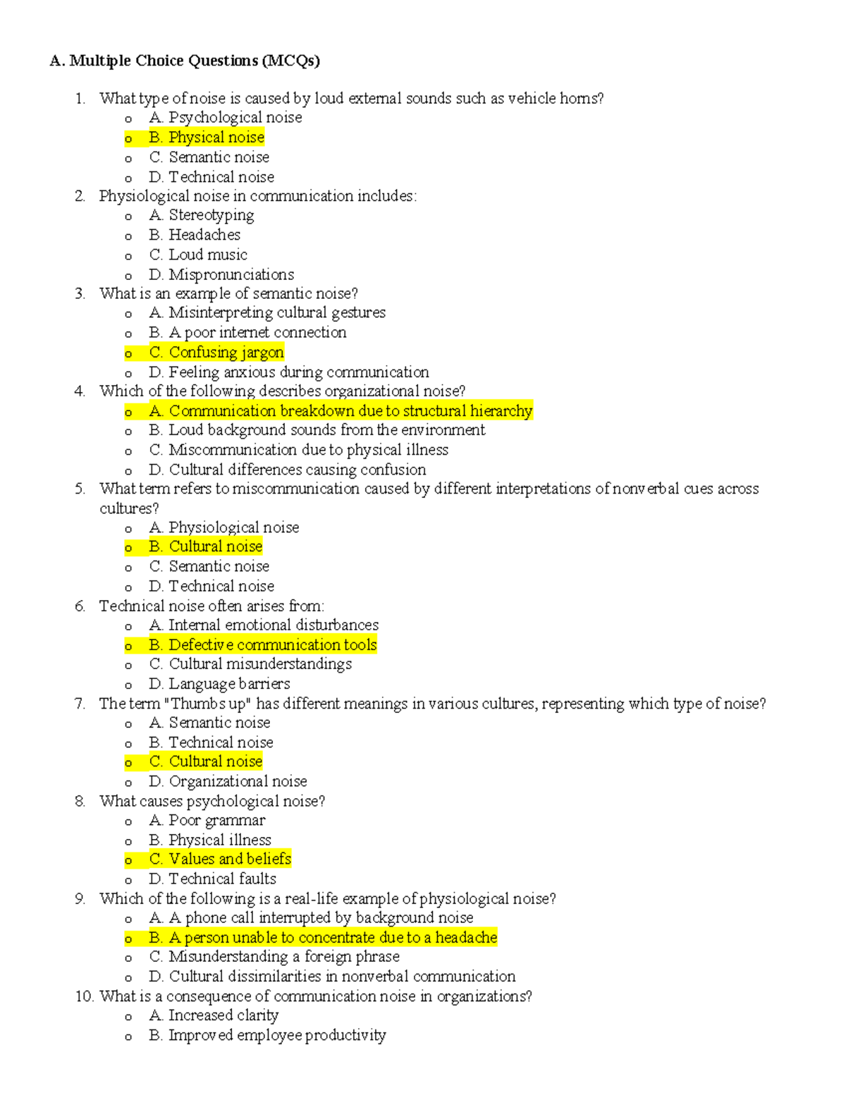 Unit 1 Types of Noise in Communication With Example Question - A ...