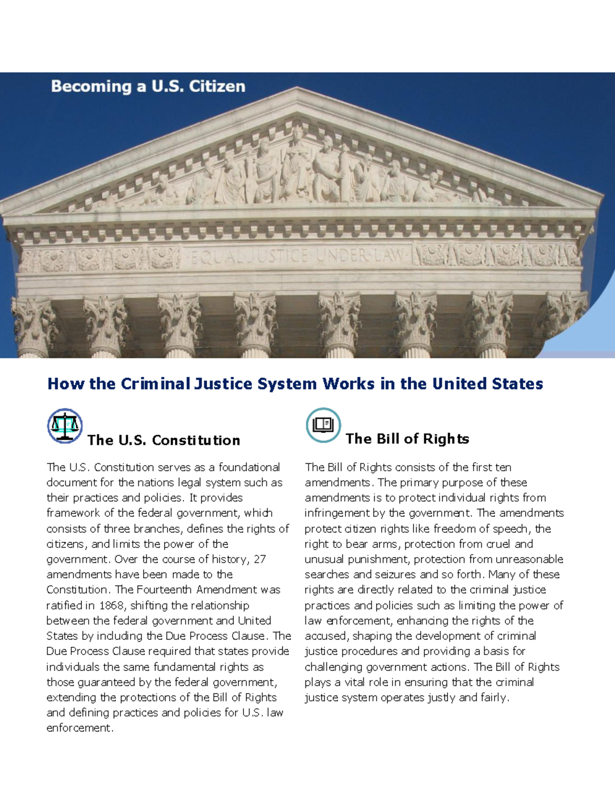 CJ 112: Understanding the U.S. Criminal Justice System and the ...