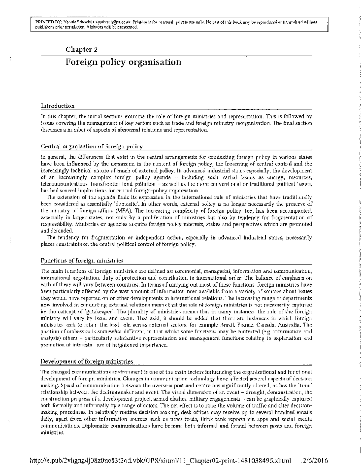 Final Exam Study Guide: Foreign Policy Org. & Diplomacy (ABC123) - Studocu