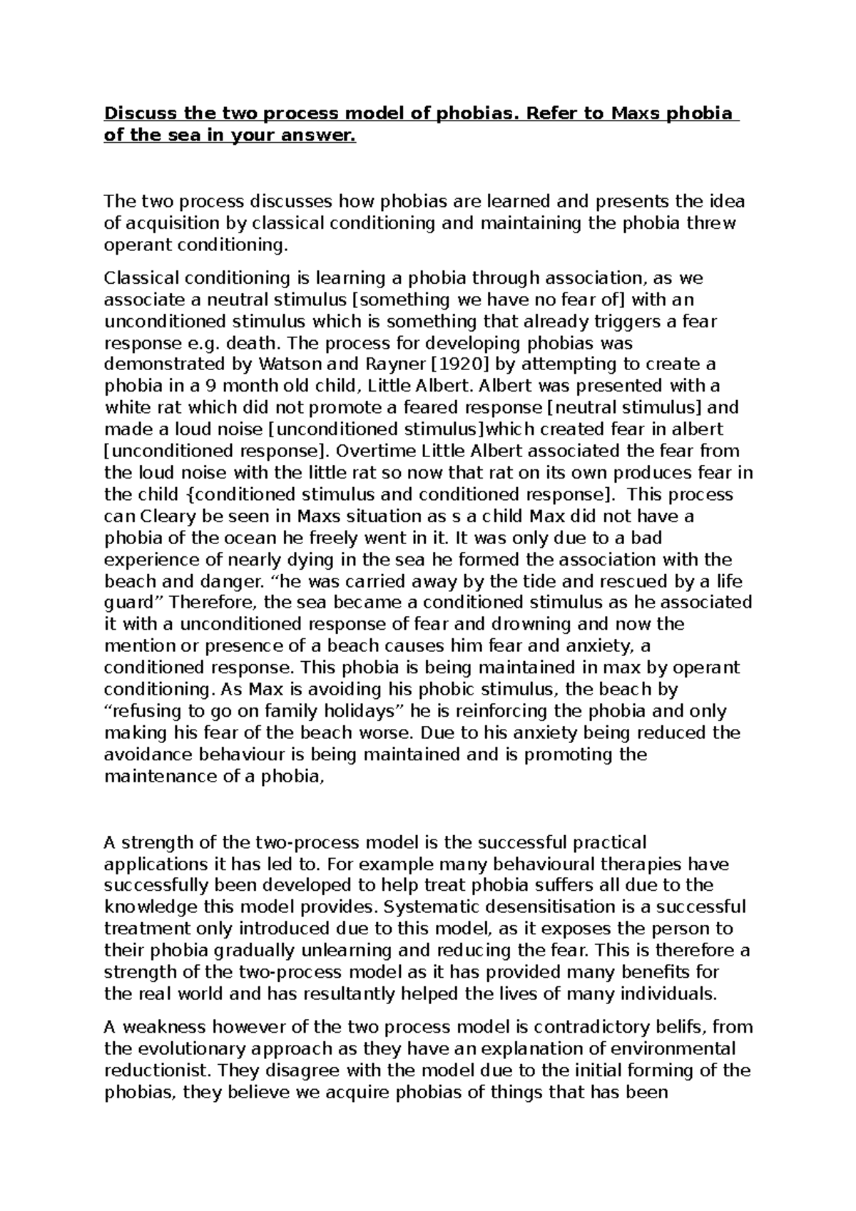 Understanding the Two-Process Model of Phobias: Insights and Critiques ...