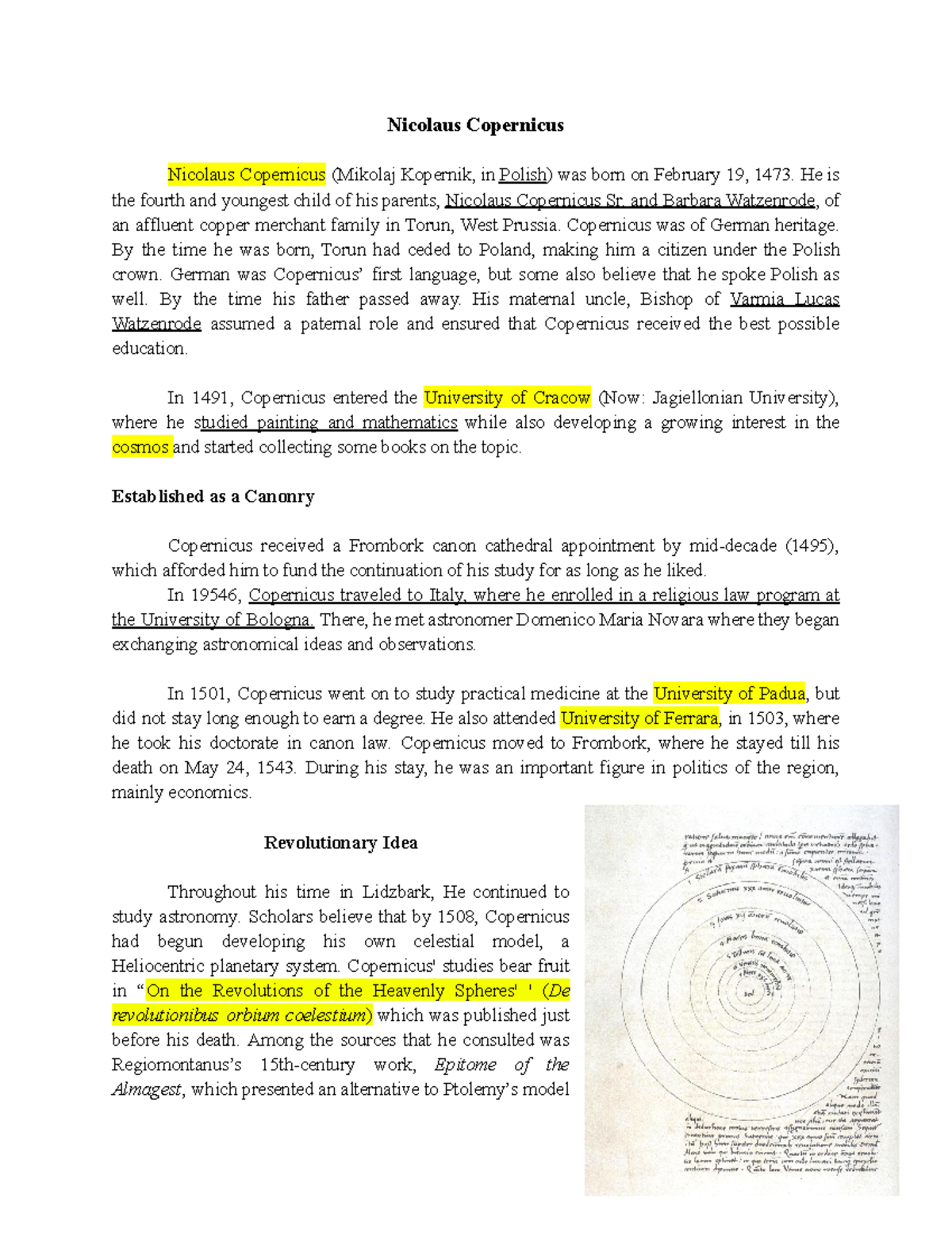 Historical Contributions of Copernicus, Darwin & Freud: Innovations in ...