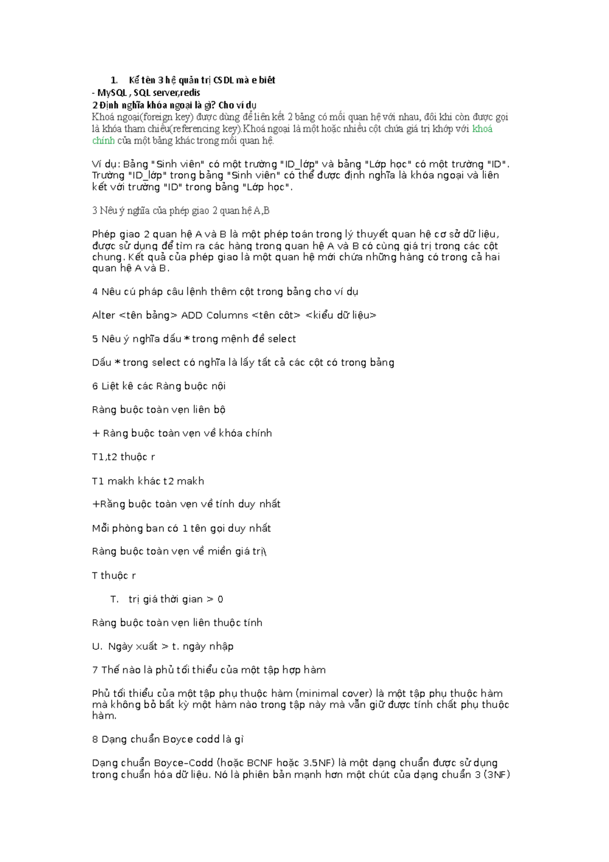 Hệ Quản Trị CSDL: MySQL, SQL Server và Redis - Các Khái Niệm Quan Trọng ...