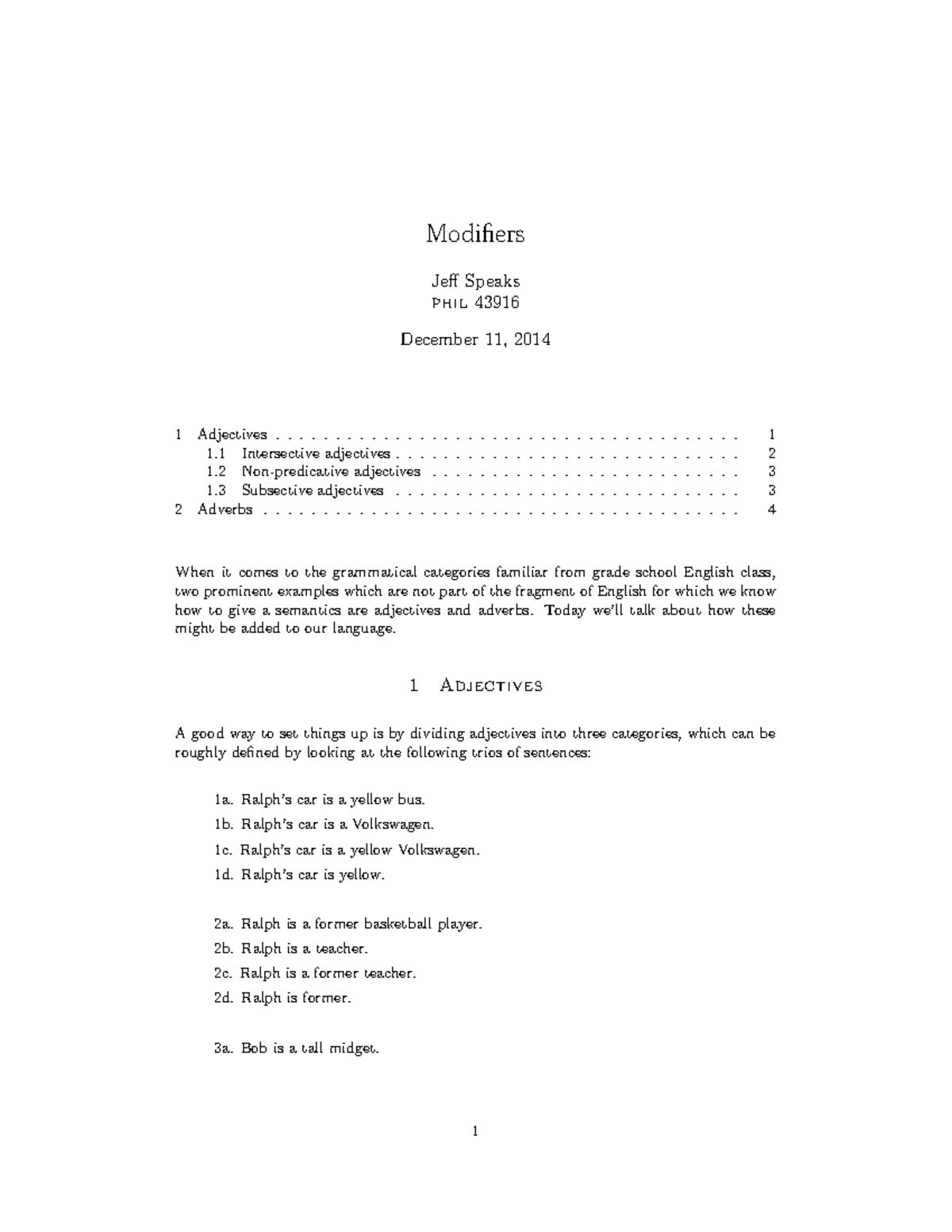 Modifiers - Lecture Notes 13 - Modifiers Jeff Speaks phil 43916 ...