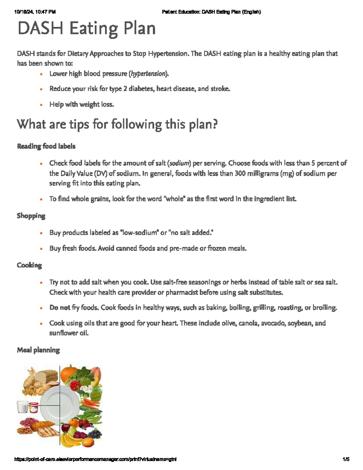 DASH eating planjbjb - 10:47 PM Patient Education: DASH Eating Plan ...