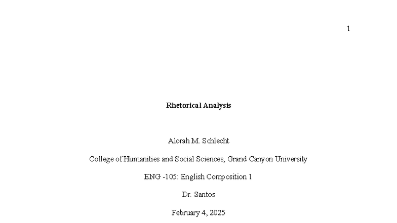 ENG 101 Rhetorical Analysis: Evaluating Ethos, Pathos, and Logos - Studocu