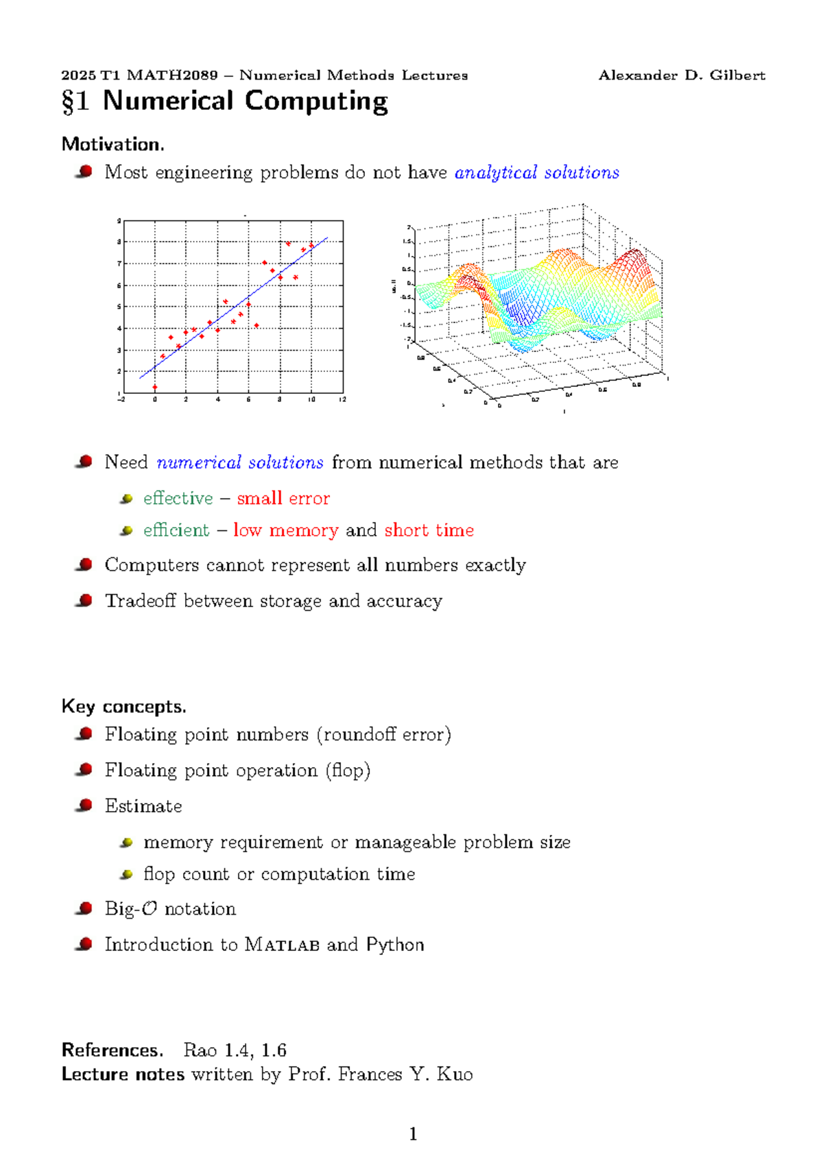 MATH2089 Numerical Methods Lectures: Key Concepts and Applications ...