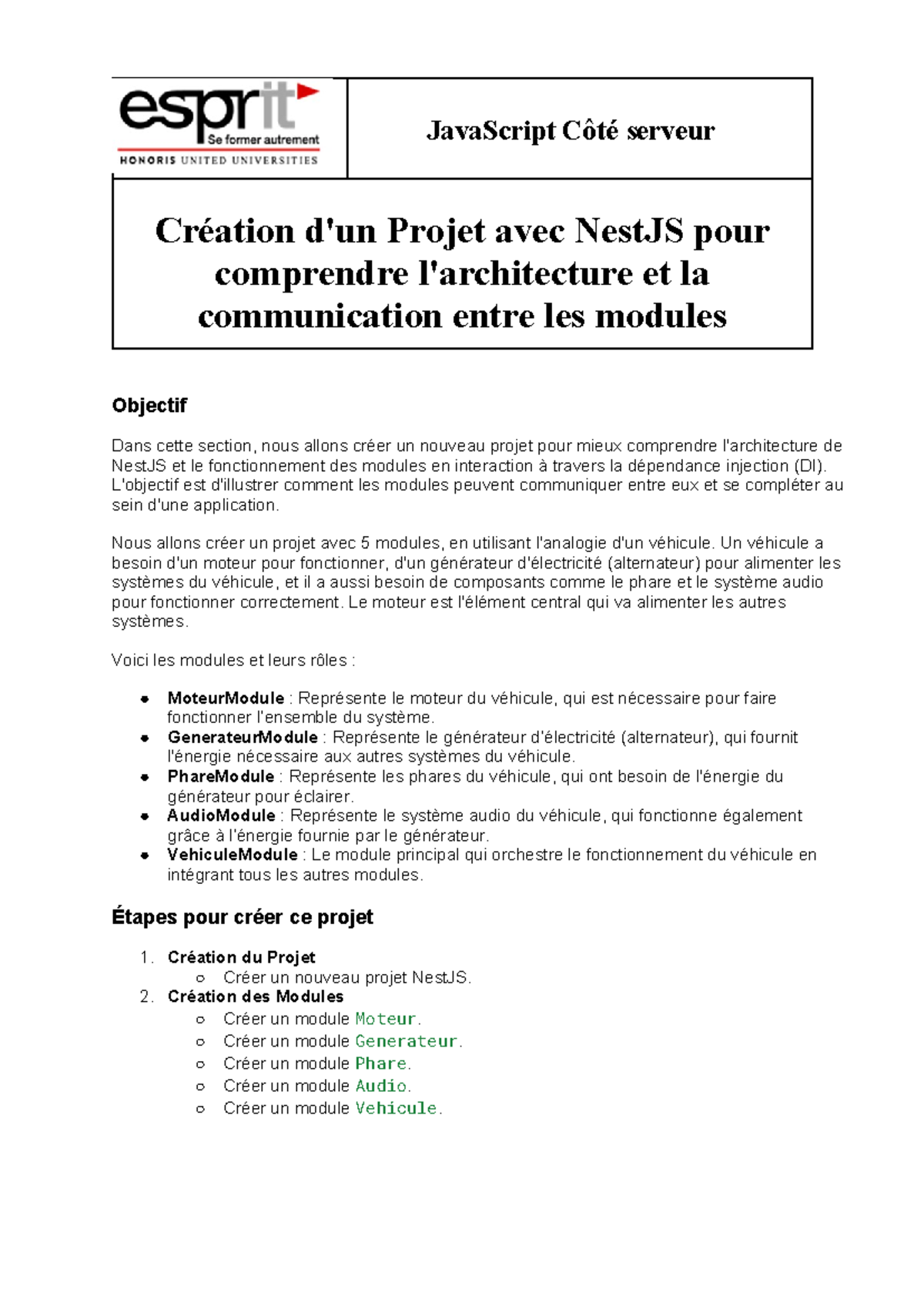 Atelier: Création d'un Projet NestJS pour Comprendre l'Architecture des ...