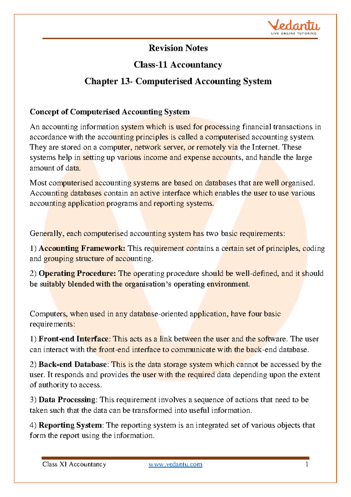 Cbse class 11 accountancy notes chapter 13 - Revision Notes Class-11 ...