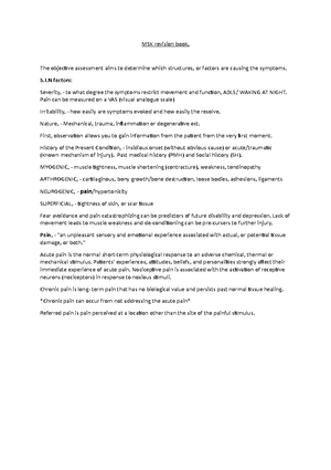 essentials of musculoskeletal physio MSK assessment- revision notes ...