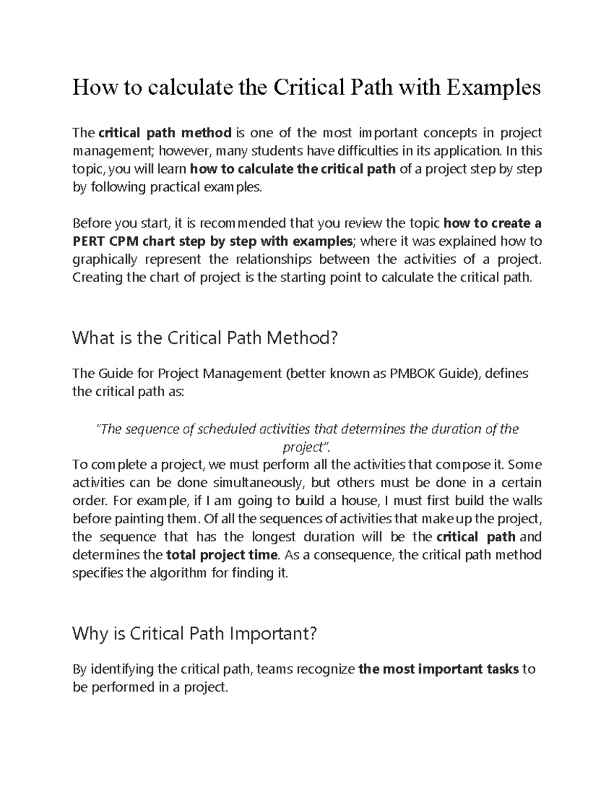 How to Calculate the Critical Path with Examples a84471 c92465 eebbcb ...