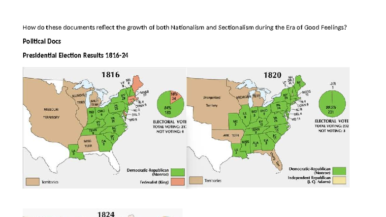 Nationalism and Sectionalism in the Era of Good Feelings: Docs Analysis ...