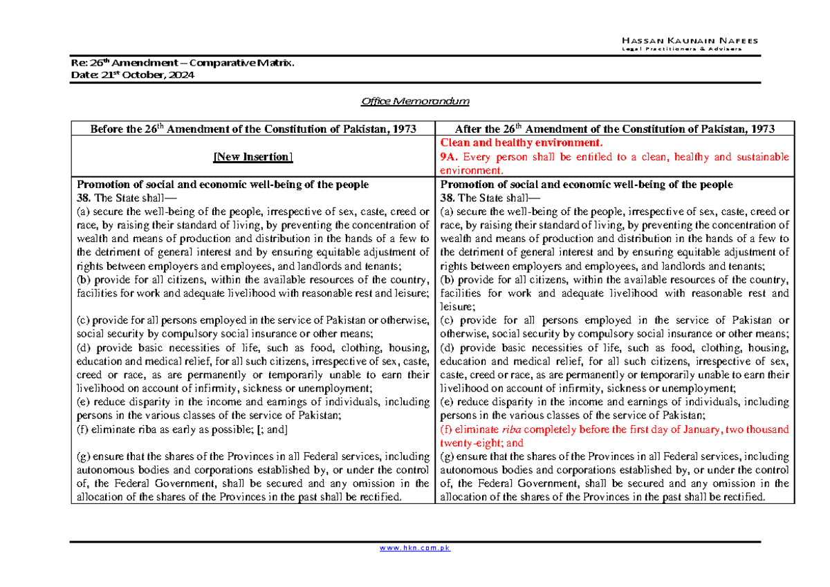 26 amendment of Pakistan constitution - L e g a l P r a c t i t i o n e ...
