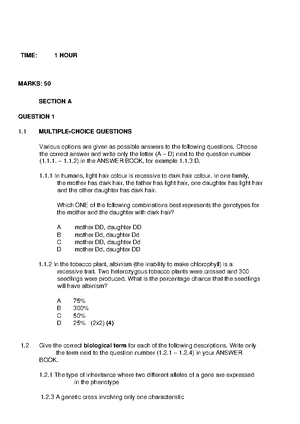 Life Sciences Grade 12 Revision notes - GENETICS AND INHERITANCE 5 ...