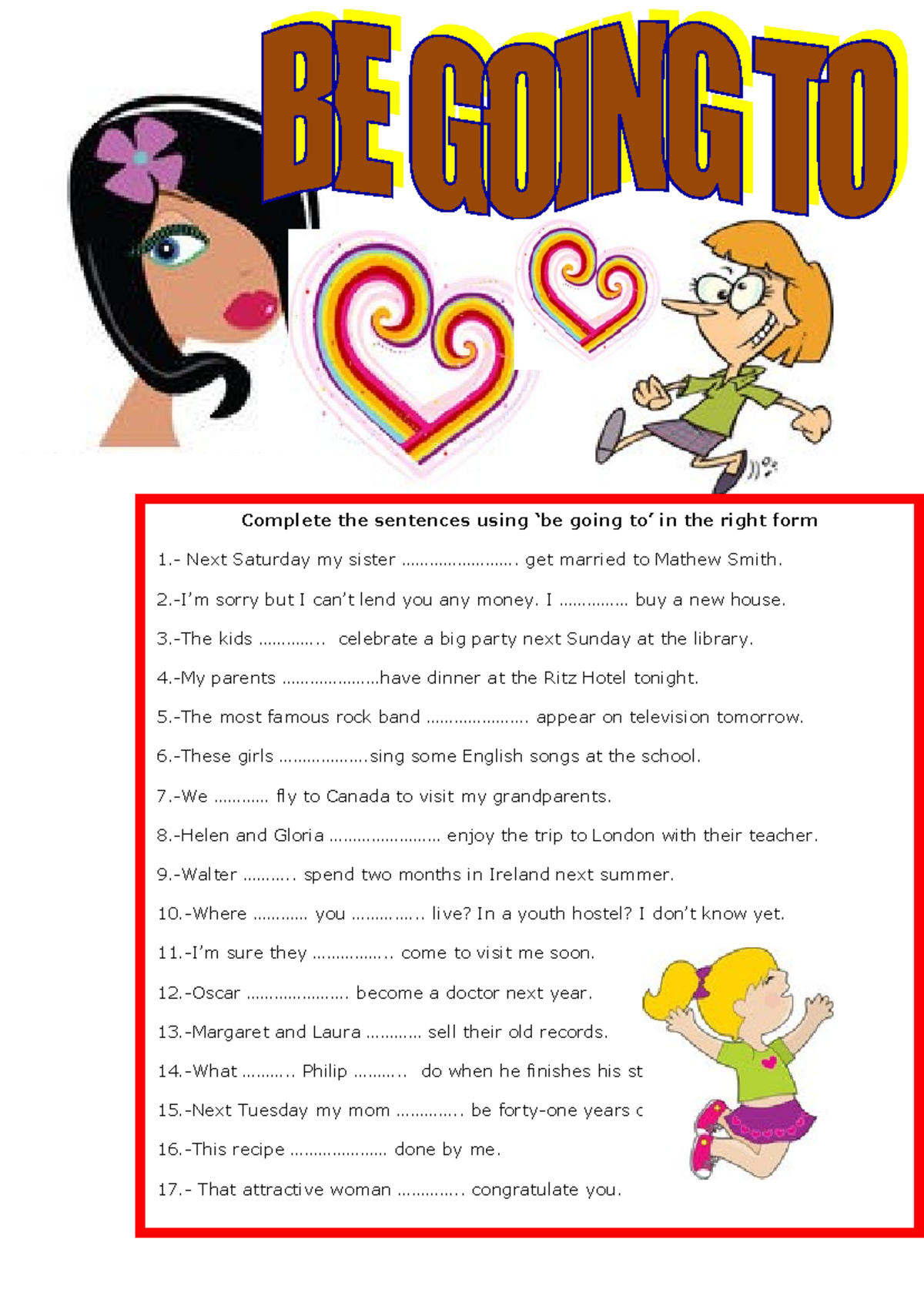 Be-going-to 65202: Complete the Sentences Exercise - Studocu