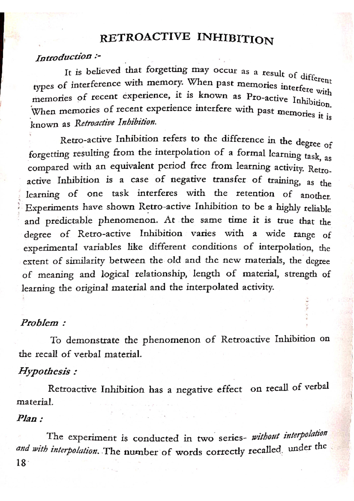 Proactive vs. Retroactive Inhibition: A Comprehensive Overview - Studocu