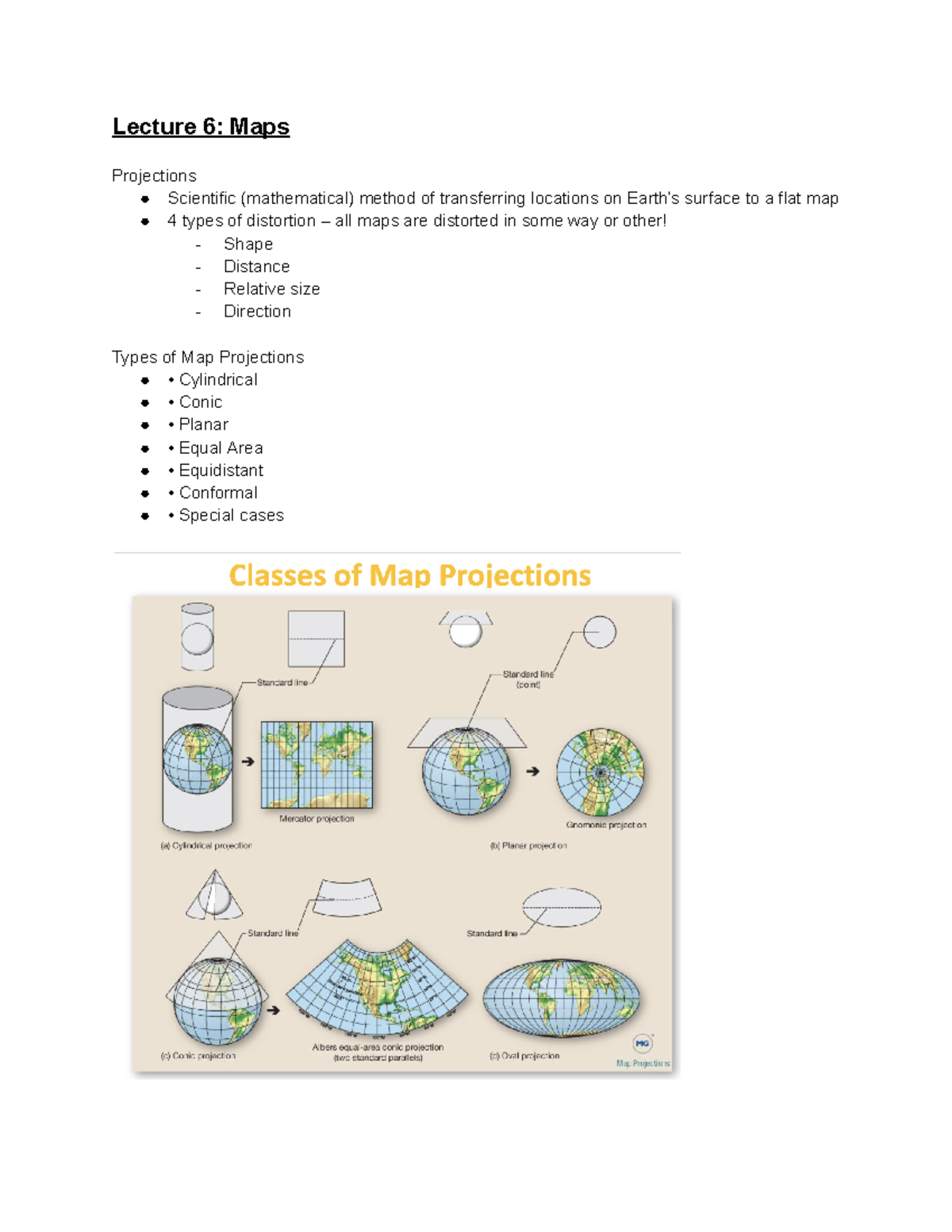 C GEO 793 Final notes slides - Lecture 6: Maps Projections Scientific ...