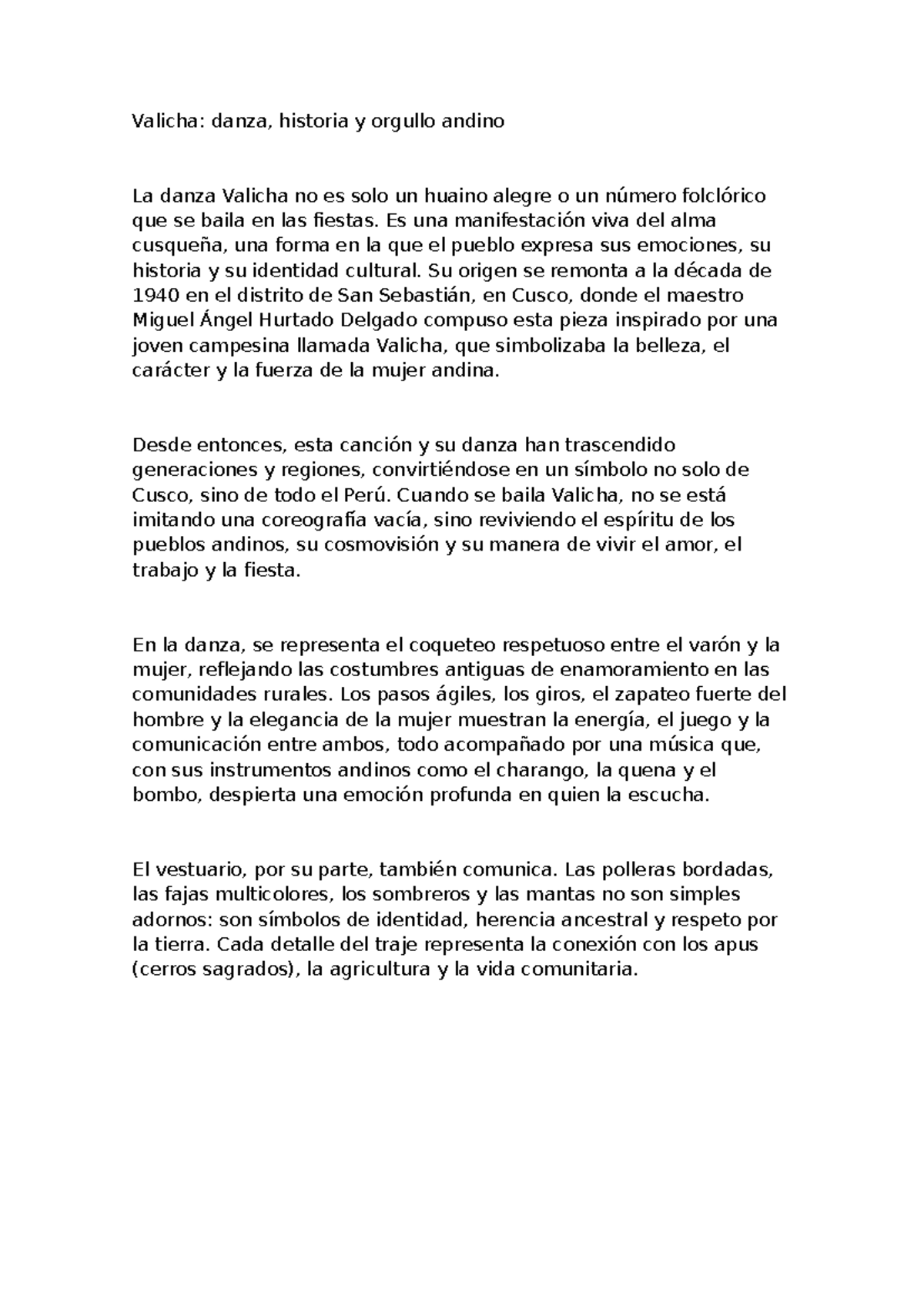 Valicha: Danza, Historia y Orgullo Andino - Contexto y Significado ...
