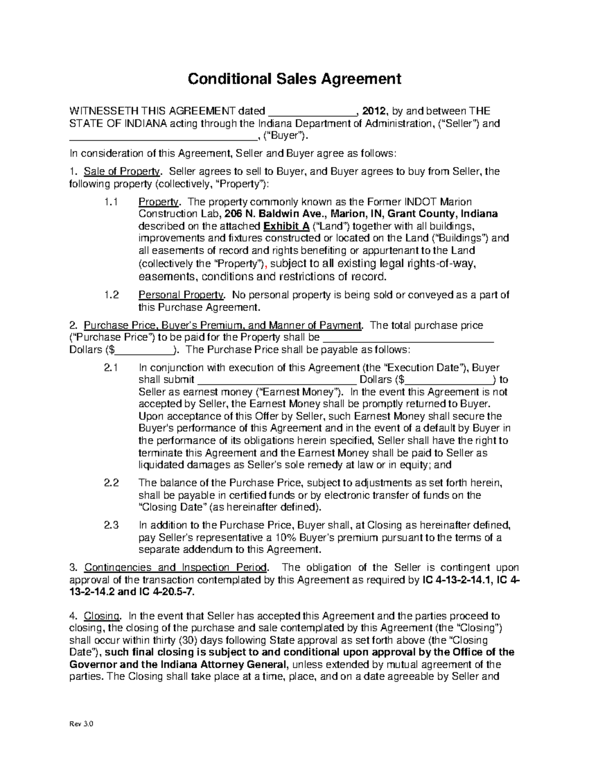 Conditional Sales Agreement Sample to Download - Rev 3. Conditional ...