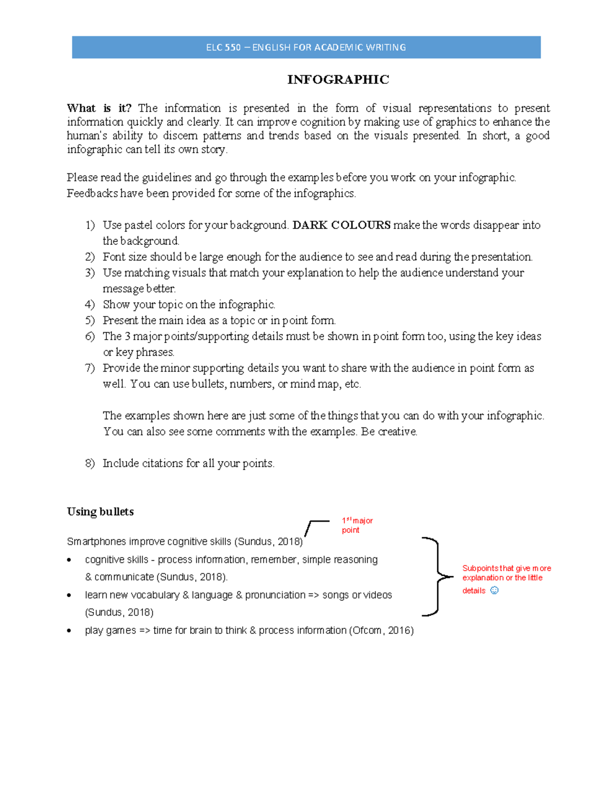 ELC590 HOW TO Prepare THE Infographic - INFOGRAPHIC What is it? The ...