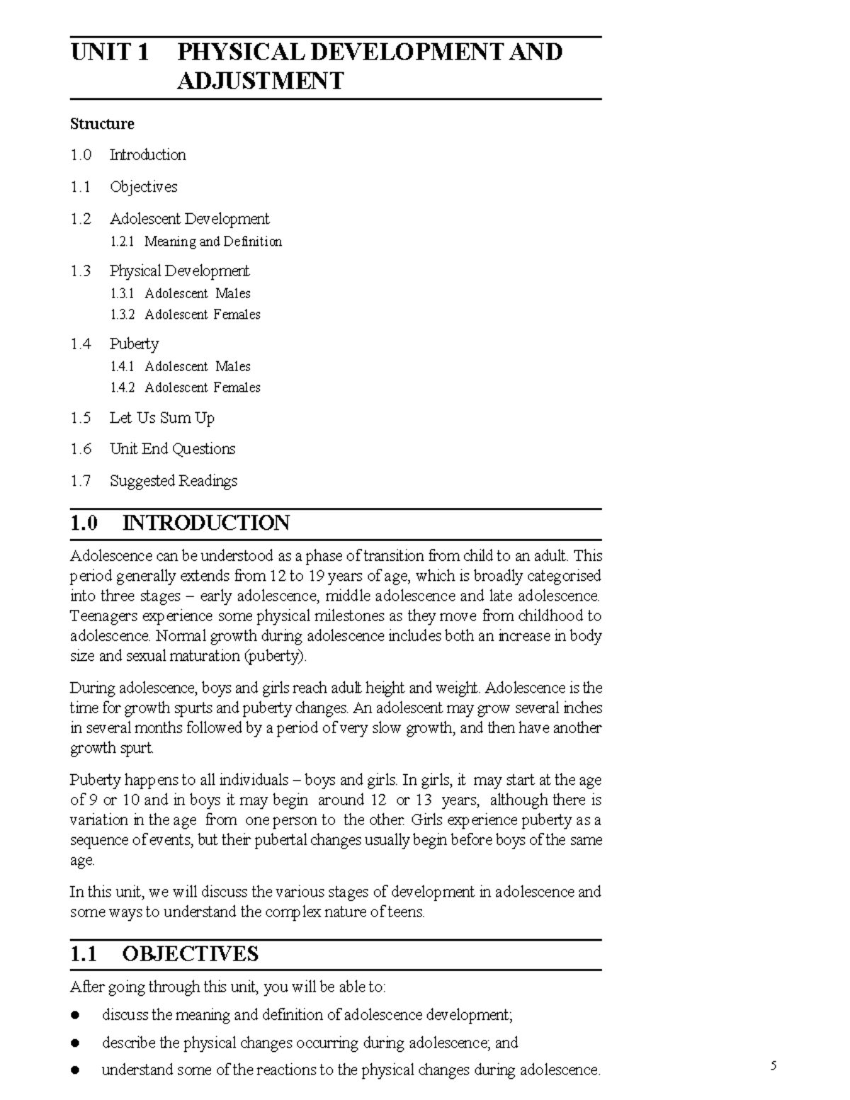 Block III: Development During Adolescence - Unit 1: Physical ...